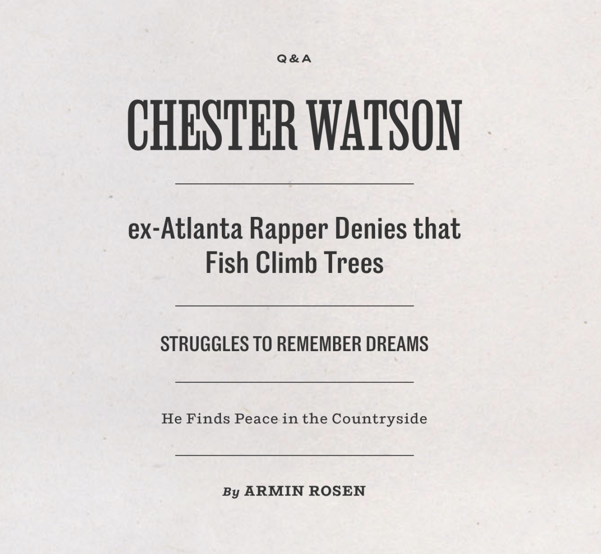Chester Watson – County Highway